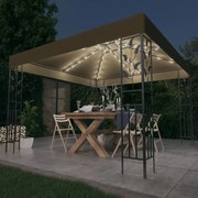 Altán se světelnými LED řetězy 3 x 3 m taupe 3070312
