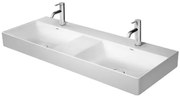 Duravit DuraSquare - Dvojumyvadlo 120x47 cm, bez přepadu, 2 otvory pro baterie, DuraCeram, WonderGliss, bílá 23531200411