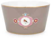 Pip Studio Love Birds Medallion mísa Ø 15cm, khaki (velká porcelánová mísa)