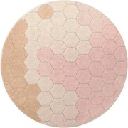 Lorena Canals, Dětský kusový koberec Honeycomb Rose kruh, 140x140, růžová, dětský pokoj