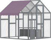 PawHut Kur značka 1.7x1.8x1.8 m - Venkovní ohrada s uzamčením a kurím domem z taninového dřeva s voděodolnou, UV-ochrannou střechou pro 6-8 slepic, ka