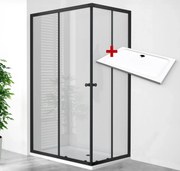 POINT BLACK ROCKY 120x80 Clear Obdélníkový sprchový kout s mramorovou vaničkou
