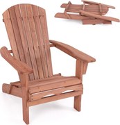 Costway Skládací dřevěná židle Adirondack s nosností 180 kg zahradní židle
