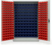 Dílenská skříň s plastovými boxy, 1200 x 500 x 1990 mm, 153+84 boxů