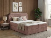 Čalouněná postel boxspring FORENA 140x200 cm starorůžová Matrace: Matrace Bonell pružinová