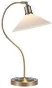 Stolní lampa se skleněným stínidlem v bílo-mosazné barvě (výška 49 cm) Vela – Markslöjd