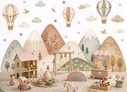 Hory kopce boho dětské samolepky na stěnu arch 75 x 29 cm