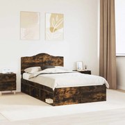 Rám postele Kouřový dub 120 x 200 cm Masivní borové dřevo 3413330