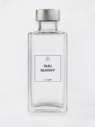 Samolepka na láhev OLEJ OLIVOVÝ – průhledná, 5 x 5 cm, tučné písmo
