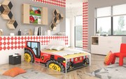 ADRK Furniture Postel s matracem TRACTOR RED 160x80