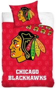 Hokejové ložní povlečení NHL Chicago Blackhawks - motiv Shields - 100% bavlna renforcé - 70 x 90 cm + 140 x 200 cm