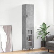 Skříň highboard betonově šedá 34,5x34x180 cm kompozitní dřevo