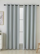 MK Lůžkoviny Blackout závěsy Elias stříbrná – 140 × 160 cm (2 ks) - kroužky