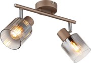 Stropní bodové svítidlo / spot 2x E14 kávová, dymová IP20 GLOBO lighting WALTON 54318-2