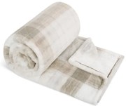 Bellatex Přikrývka Korall Flutto jednolůžko 150x200 cm Kostka Přírodní,Béžová,Šedá