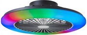 Brilliant G60020/06  Stmívatelné LED svítidlo SALERNO ČERNÉ &amp; reverzn VENTILÁTOR + funkce LED