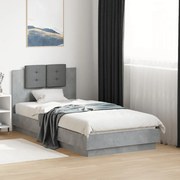 Rám postele s čelem betonově šedý 90 x 190 cm kompozitní dřevo 3209971