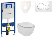 Cenově zvýhodněný závěsný WC set Geberit do lehkých stěn / předstěnová montáž+ WC Ideal Standard Tesi 111.300.00.5NF4