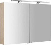 Sapho Mirró - Zrcadlová skříňka s LED osvětlením 100x70x16 cm, 2x dvířka, jilm bardini MC100-0013
