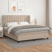 Box spring postel s matrací cappuccino 160x200 cm umělá kůže