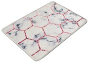 Bílá/šedá koupelnová předložka 60x40 cm Honeycomb - Foutastic