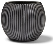 Capi Nature Groove Vase Ball Black Ø 12 cm / V 10 cm
