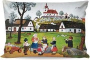 Povlak na polštářek JOSEF LADA Jaro na vsi 33 x 50 cm