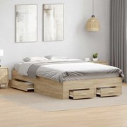 Rám postele se zásuvkou Hnědá 120 x 190 cm Kompozitní dřevo 3345116