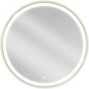 Mexen Esso kulaté podsvícené koupelnové zrcadlo, průměr 90 cm, LED 6000K, antifog, zlatý rám - 9825-090-090-611-50