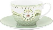 Pip Studio Lily &amp; Lotus cappuccino šálek s podšálkem 270ml, zelený (Cappuccino šálek s podšálkem)