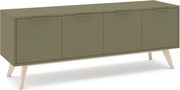 Zelený matný TV stolek 140x53x40 cm Campus – Marckeric