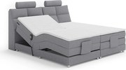 Elektrická polohovací postel, boxspring, šedá, 180x200, POLERMA NEW
