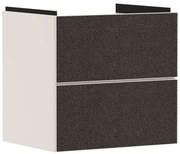 Hansgrohe Xevolos E - Umyvadlová skříňka, 58x58x48 cm, 2 zásuvky, matná béžová/textilní tmavá šedá 54176660