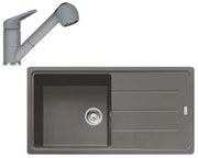 Franke - Kuchyňský set G138, fragranitový dřez BFG 611 a baterie FC 9547.424, šedý kámen 114.0510.597