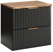 Závěsná skříňka Casad Nature s deskou 60 cm černá/dub wotan