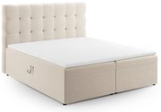 Béžová boxspring postel s úložným prostorem 180x200 cm Bali – Cosmopolitan Design