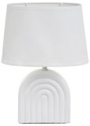 Bílá keramická stolní lampa s textilním stínidlem (výška 31 cm) – Casa Selección