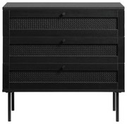 Černá nízká komoda v dekoru dubu 80x75 cm Pensacola – Unique Furniture