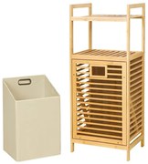 Bambusový koš na prádlo, odolná konstrukce, béžová/přírodní, NoBi BAMBOOHIVE