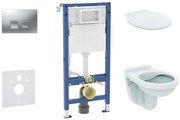Geberit Duofix - Set předstěnové instalace, klozetu Alpha a sedátka, tlačítko Delta35, matný chrom SANI11CD2145