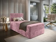 Čalouněná postel boxspring GLORIEN VELVET 90x200 cm růžová Matrace: Matrace Bonell pružinová
