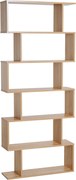 HOMCOM Knižní polička Zigzag v moderním designu 80Š x 23H x 192V cm, 6 úrovní, barva světlého dubu | Aosom