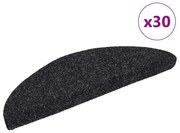 Schodové rohože samolepicí 30 ks 56 x 17 x 3 cm černé, půlkulaté 3365681