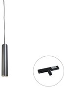 Designová závěsná lampa černá vč. 1-fázového kolejnicového adaptéru - Slimline Tuba Small
