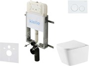 kielle Genesis New - Set předstěnové instalace, klozetu Arkas I, Vortex Rimless+, sedátka softclose a tlačítka Gemini New I, lesklá bílá 30528SZ73
