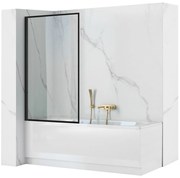 Vanová zástěna REA LAGOS FIX 80 cm, černá/transparent