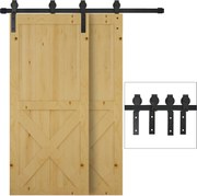 HOMCOM Systém posuvných dveří - Hardware pro posuvné dveře s 9 doplňky černá | Aosom
