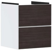 Hansgrohe Xevolos E - Umyvadlová skříňka 58x48x48 cm, 2 zásuvky, matná bílá/tmavý dub 54172730