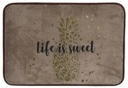 Champagne koupelnová předložka se zlatým potiskem Life is sweet - 60*40*1 cm