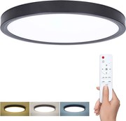 LED stropní světlo s dálkovým ovládáním Estela nastavitelné - průměr 30 cm, černá